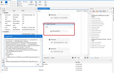 Error Using Data Extraction Example Code Document Understanding