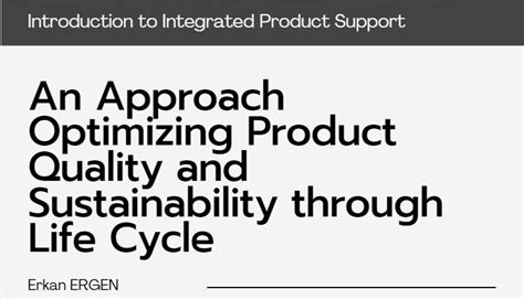 Introduction To Integrated Product Support And Modeling Quality