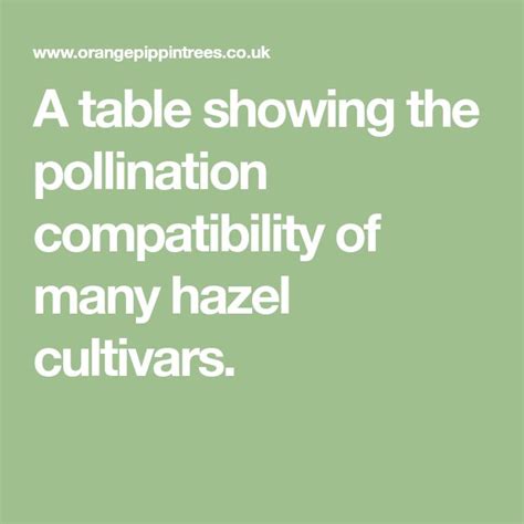 Hazelnut Tree Pollination Chart At Joseph Park Blog