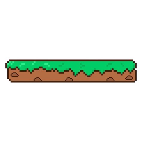 Premium Vector Grass Platform For 8bit Games Vector Icon In Pixel Art