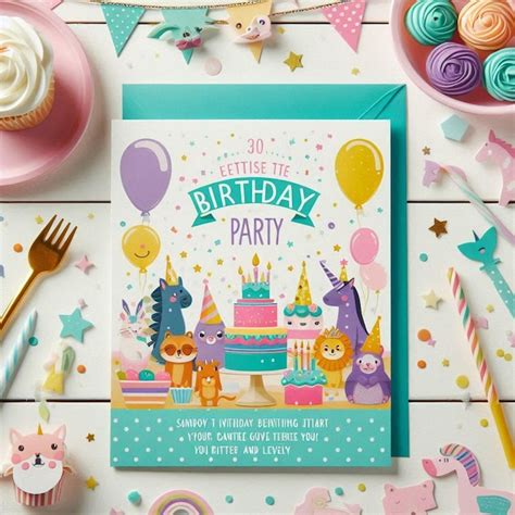 Birthday Party Invitations Card With Empty Space For Text Premium Ai