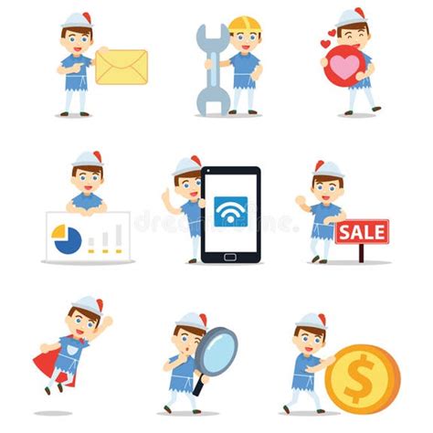 Carácter Conjunto Del Misterioso Hombre Del Pixie En La Criatura Mítica