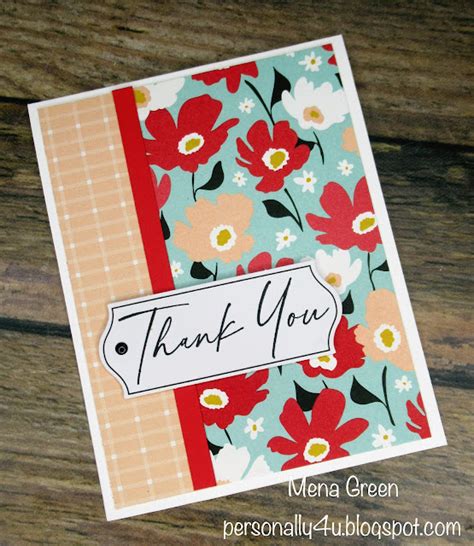 Personally Yours Thank You With Stampin Up Sunny Days Dsp
