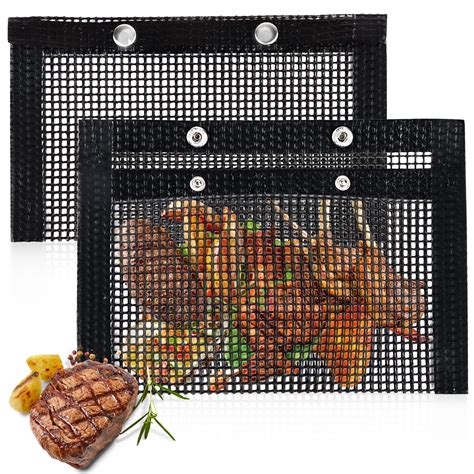 Bolsas De Malla Para Parrilla De Barbacoa Reutilizables 24x14cm Resistentes Al Calor Y