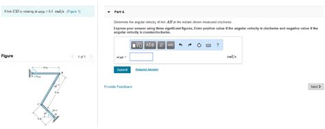 Solved If Link CD Is Rotating At WCD Rad S Figure Chegg