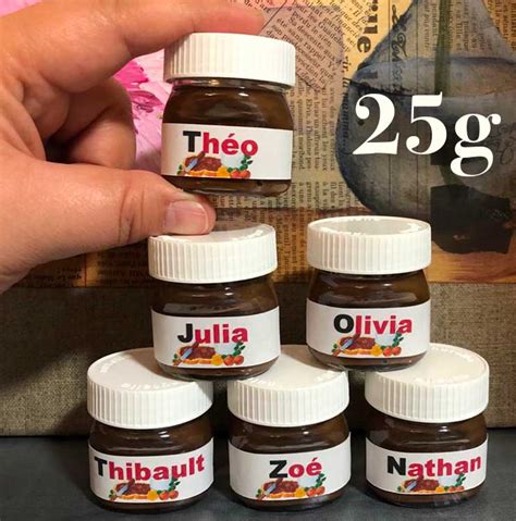 Mini Pot Nutella Marque Place Prénom Personnalisé