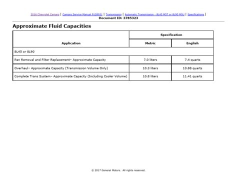 8l90 Fluid Capacity Pdf