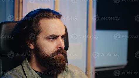 Man Getting Scared While Programming After Ai Becomes Sentient Afraid