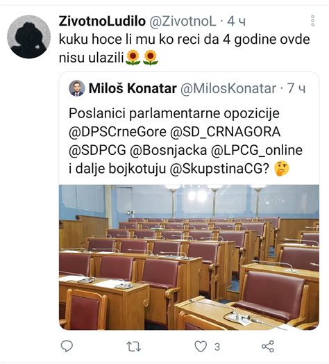 Drug Miloš Konatar Kao Da Zaboravlja” Konatar Prozvao Kolege Za Bojkot Skupštine Zeković