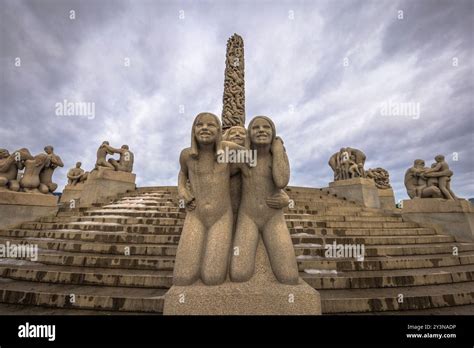 Oslo - February 11 2023: Statues in the famous Vigeland Park in Oslo, Norway Stock Photo - Alamy