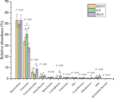 Differences Of The Relative Abundance Of Dominant Bacteria At Phylum Download Scientific