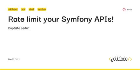 Rate Limit Your Symfony Apis Jolicode