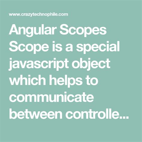 Angular Scope Model A Quick Guide To Angular Scopes Dkkwag