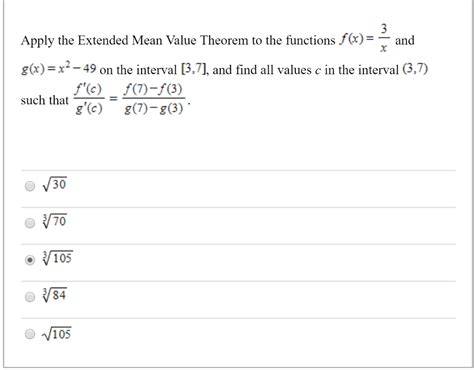 Solved Apply The Extended Mean Value Theorem To The
