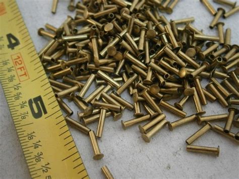 Oval Head Tubular Rivets Ms16535 17p 061 Od 932 Long Brass Lot Of 25