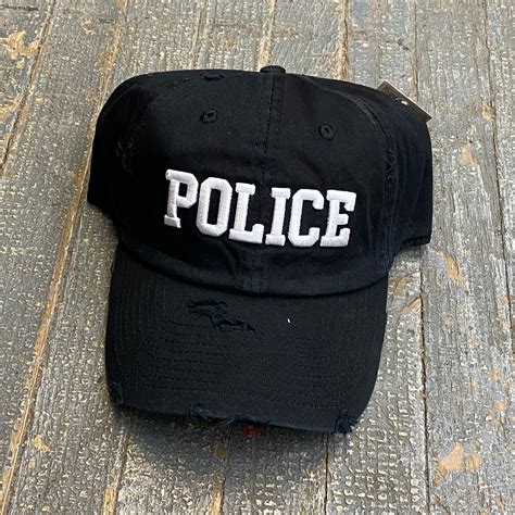 Police Rugged Black Embroidered Ball Cap Thedepotlakeviewohio