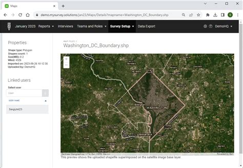 Headquarters Associated Shapefiles Are Not Visible On User Maps Survey Management