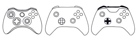 Hand Drawn Game Controllers Set Vector Illustrations In Outline Doodle