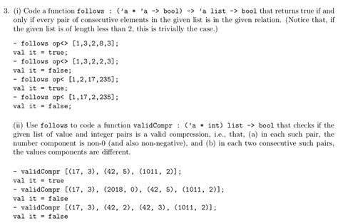 3 i code a function follows a a bool a