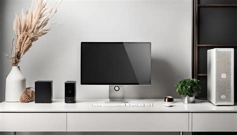 Minimalist Desktop Computer Mockup With Modern Decor Premium Ai Generated Image