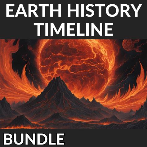 Earth History Timeline 3 Part Cards Vocabulary Worksheets Bundle