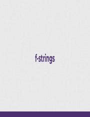 Fstrings Pdf F Strings Recall Printing Variables So Far We Have Seen One Way To Print Strings