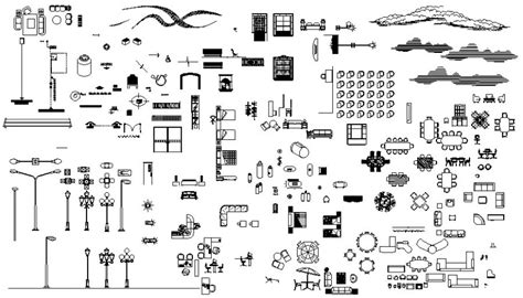 Various Household Furniture Blocks Drawing In Autocad Software