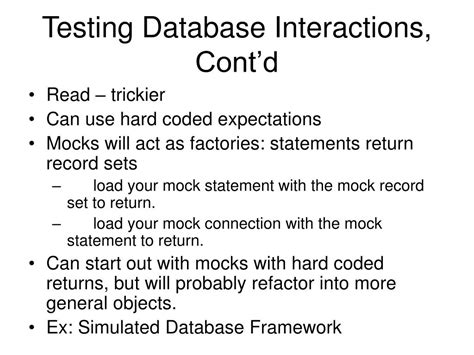 Ppt Unit Testing Tips And Tricks Database Interaction Powerpoint