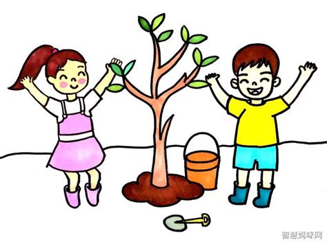 植树节水桶简笔画 简笔画图片大全 普车都