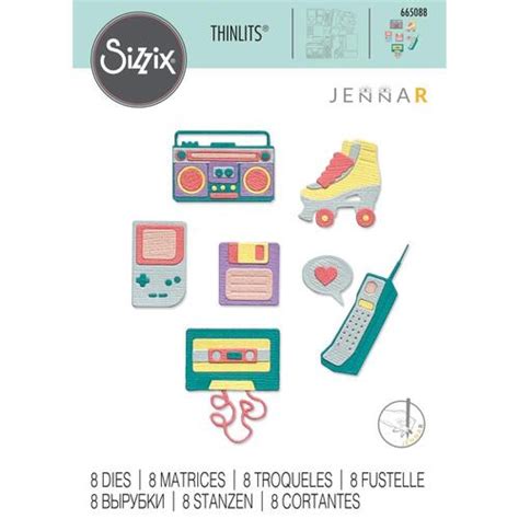 Sizzix Thinlits Die Set 8pk Retro Throwback Shopee Philippines