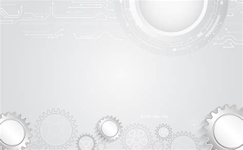 과학 개념 회로 기판 및 기어 메커니즘 프레젠테이션 또는 배너를 위한 추상 하이테크 커뮤니케이션 다양한 기술 요소가 있는 공상 과학 회색 배경 0명에 대한 스톡 벡터 아트