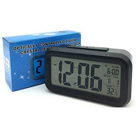 Smart Digital Alarm Clock Optically Controlled LCD With Automatic Sensor Backlight LED