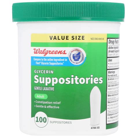 Walgreens Glycerin Adult Suppositories Walgreens