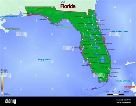 Florida Physical Features Landforms And Physical Map 31388 Us