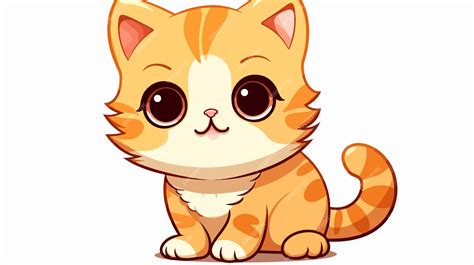 Ilustración De Dibujos Animados Del Gato Kawaii Vector Premium