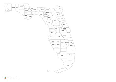 Florida County Map Editable
