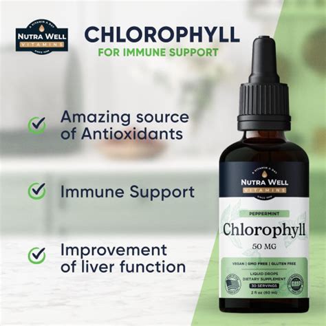 Snagshout Nutra Well Vitamins Chlorophyll Supplements 30 Servings Premium Liquid Chlorophyll