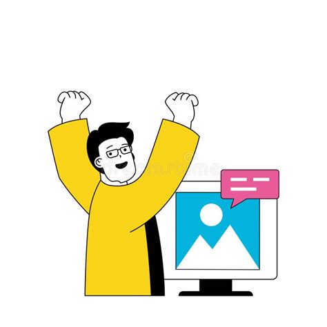 Design Development Concept With Cartoon People In Flat Design For Web Stock Illustration