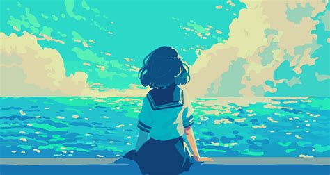 Kalomaaaaa Original Commentary Request 1girl Arms At Sides Blue