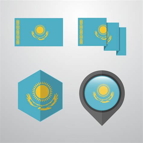 Kazakhstan Flag Design Set Vector 14239941 Vector Art At Vecteezy