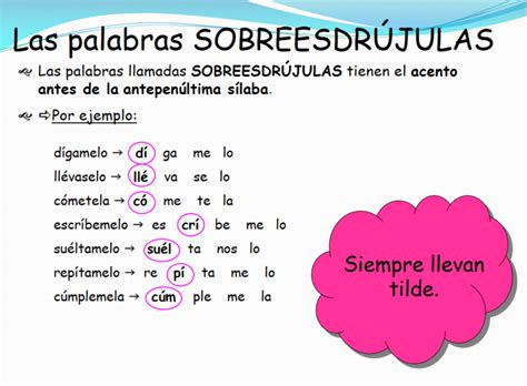 20 Ejemplos De Palabras Sobreesdrujulas Para Niños De Primaria