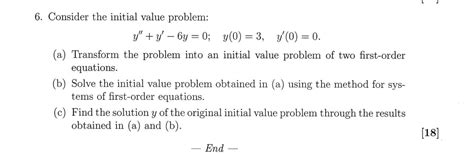 Solved Consider The Initial Value