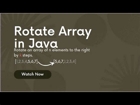 Rotate Array In Java YouTube