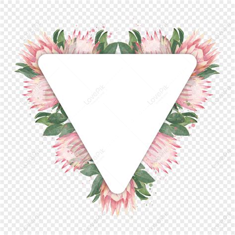 Protia Flower Watercolor Triangular Border 藝術圖片素材 Psd圖片尺寸1200 × 1200px 高清圖案380433110