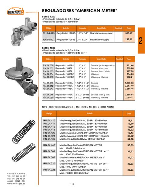 American Meter Regulators Pdf Presión Cantidades Fisicas