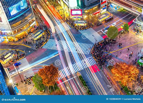 Shibuya District And Shibuya Crossing Tokyo Stock Image Image Of