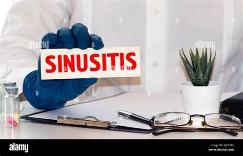 Card With Text Sinusitis Supplies Pills And Stethoscope Medicine