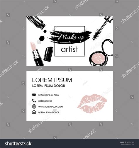Makeup Artist Business Card Vector Template Stock Vector Royalty Free 583317682
