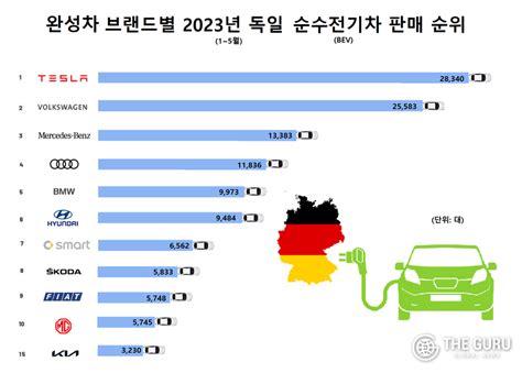 현대차 독일 전기차 시장 5월까지 누적 판매 6위기아 15위‘