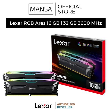Lexar Ares Rgb 16gb 32gb Ddr4 3600mhz C18 Udimm Desktop Ram Memory Kit Shopee Singapore